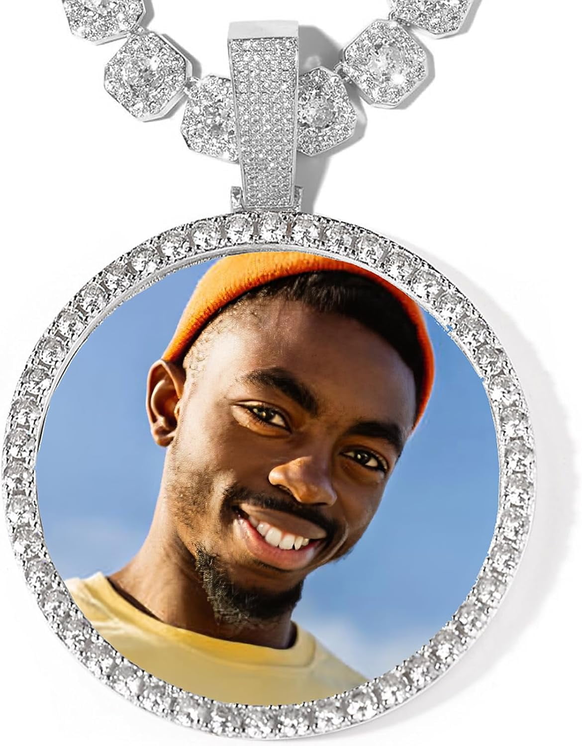 Large Oversized Custom Big Circle Chain With Picture Necklace ...