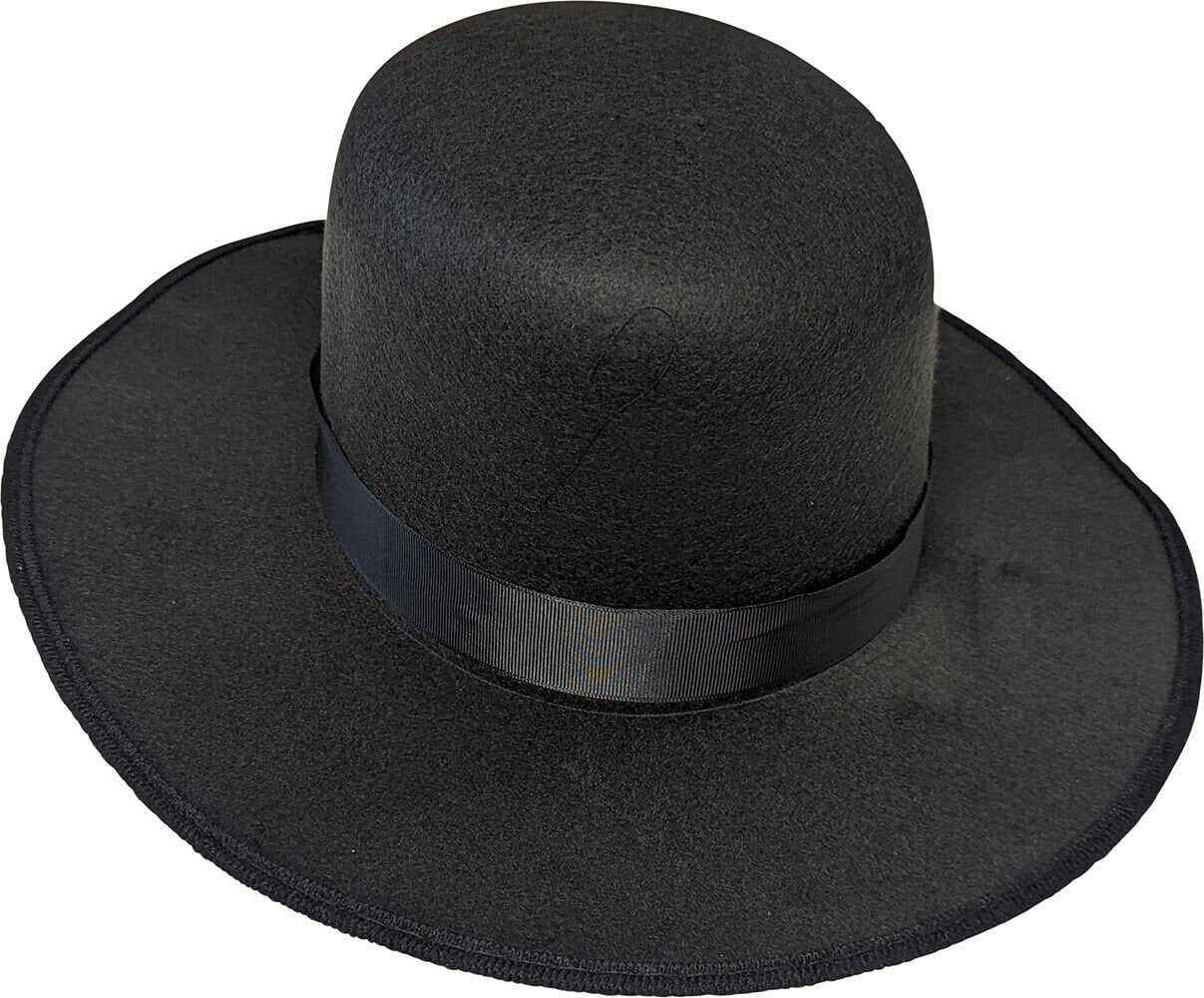 Large Oversized Round Felt Black Hat for Undertaker Costume L/XL ...