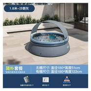 Sable BIG EXTRA LARGE Inflatable Pool, 95x75x40in Rectangular Pool for ...