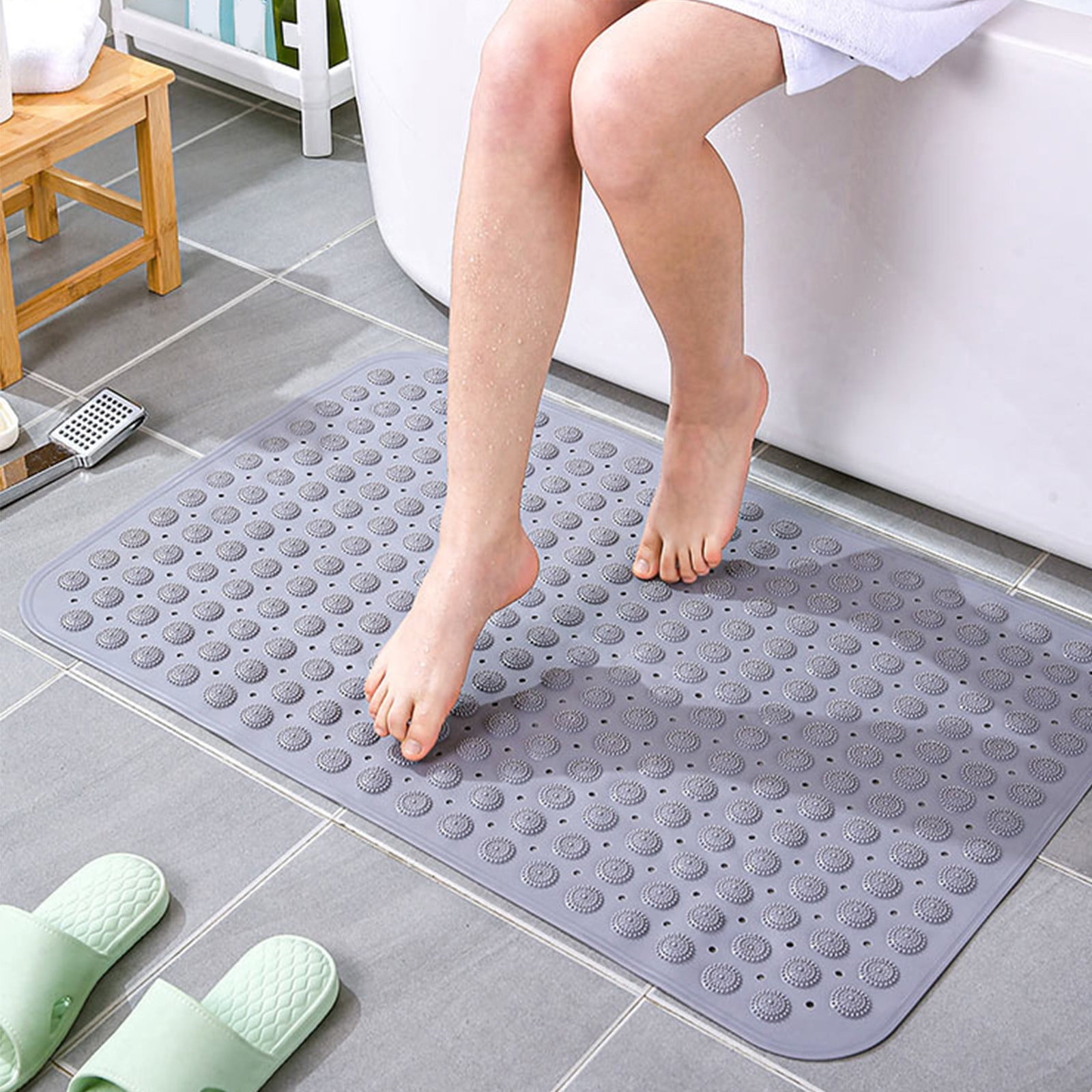 Large PVC Non-Slip Bath Mat with Massage Bumps and Suction Cups ...