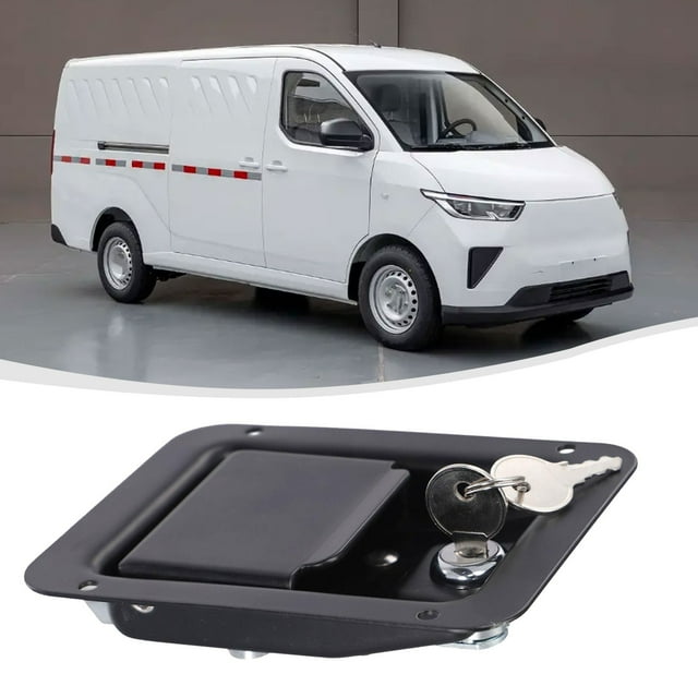 Large Paddle Handle Lock Latch Black Powdercoated Caravan Ute Truck ...