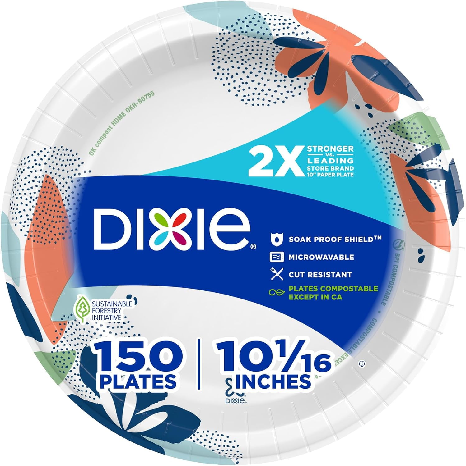 Large Paper Plates, 10 Inch, 150 Count, 2X Stronger*, Microwave-Safe ...