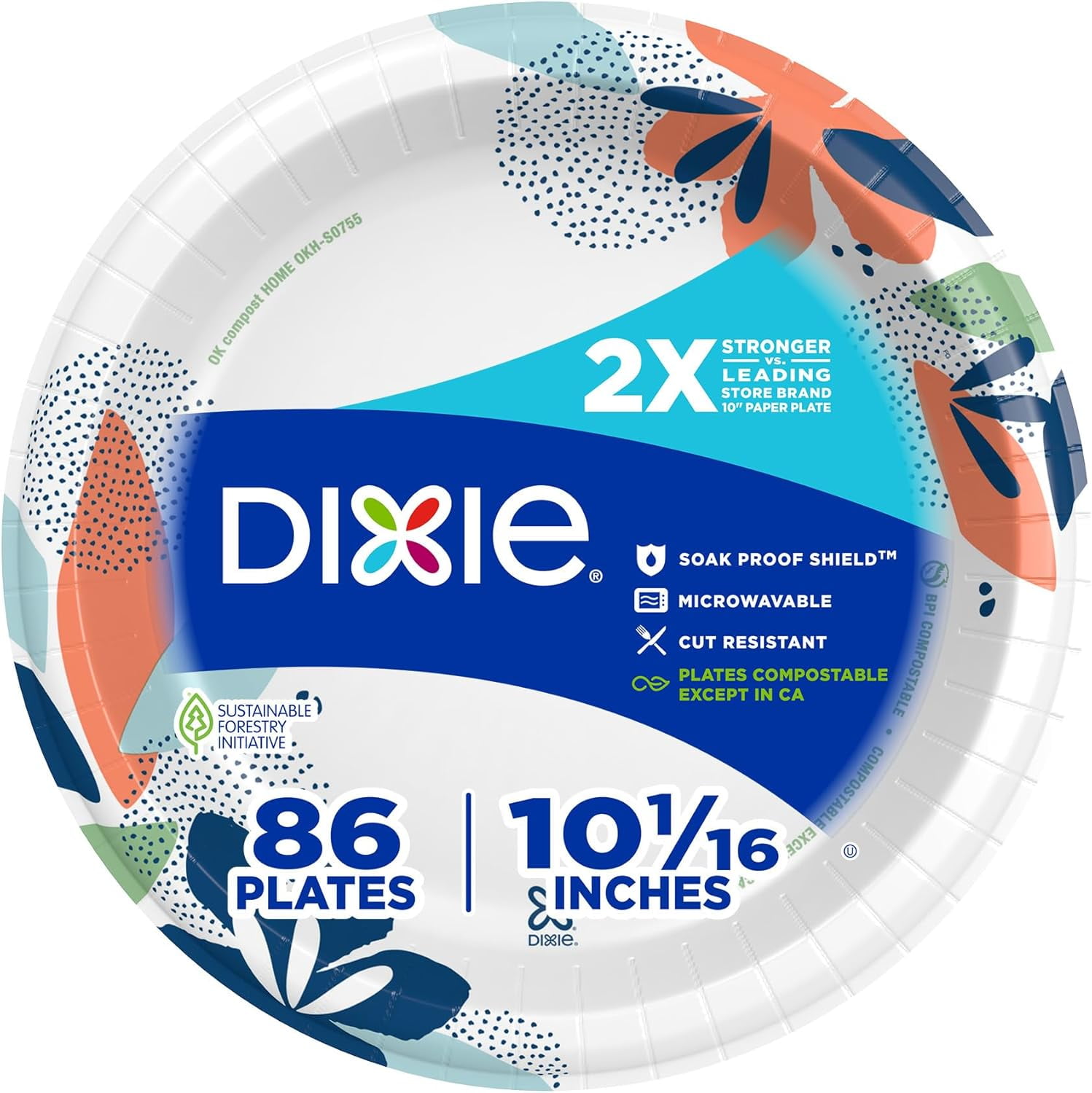 Large Paper Plates, 10 Inch, 86 Count, 2X Stronger*, Microwave-Safe ...