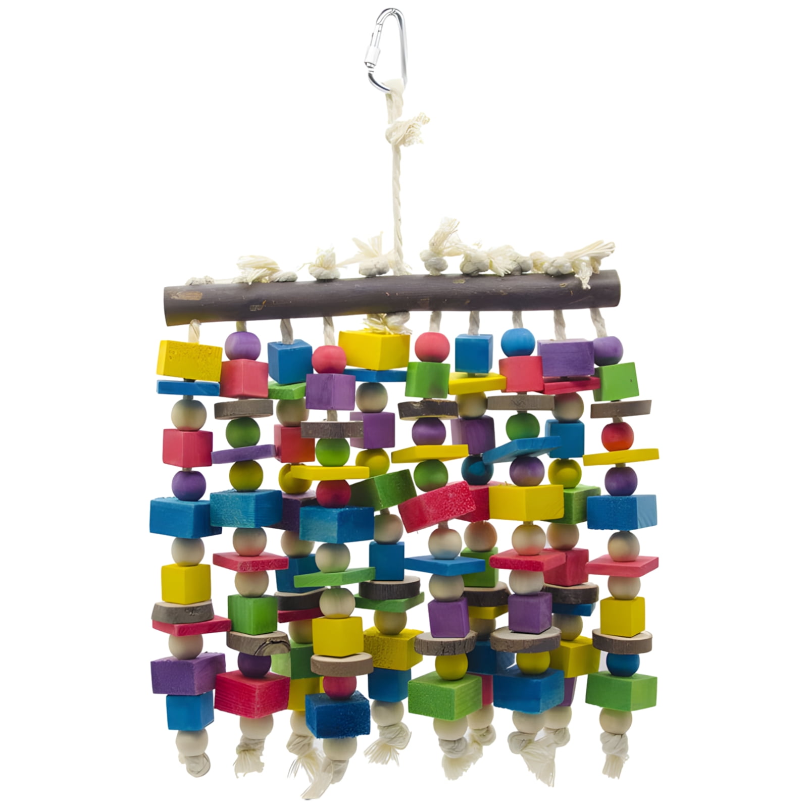 Large Parrot Chew Toy for Macaws, Multi-Color Wooden Bird Toy, Extra ...