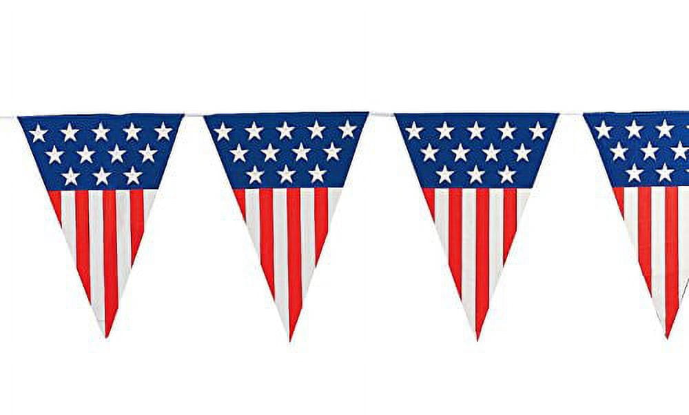 Large Patriotic Pennant Banner (24Ft) - Party Decor - 1 Piece - Walmart.com