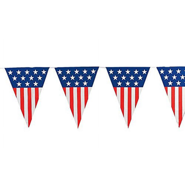 Large Patriotic Pennant Banner (24Ft) - Party Decor - 1 Piece - Walmart.com