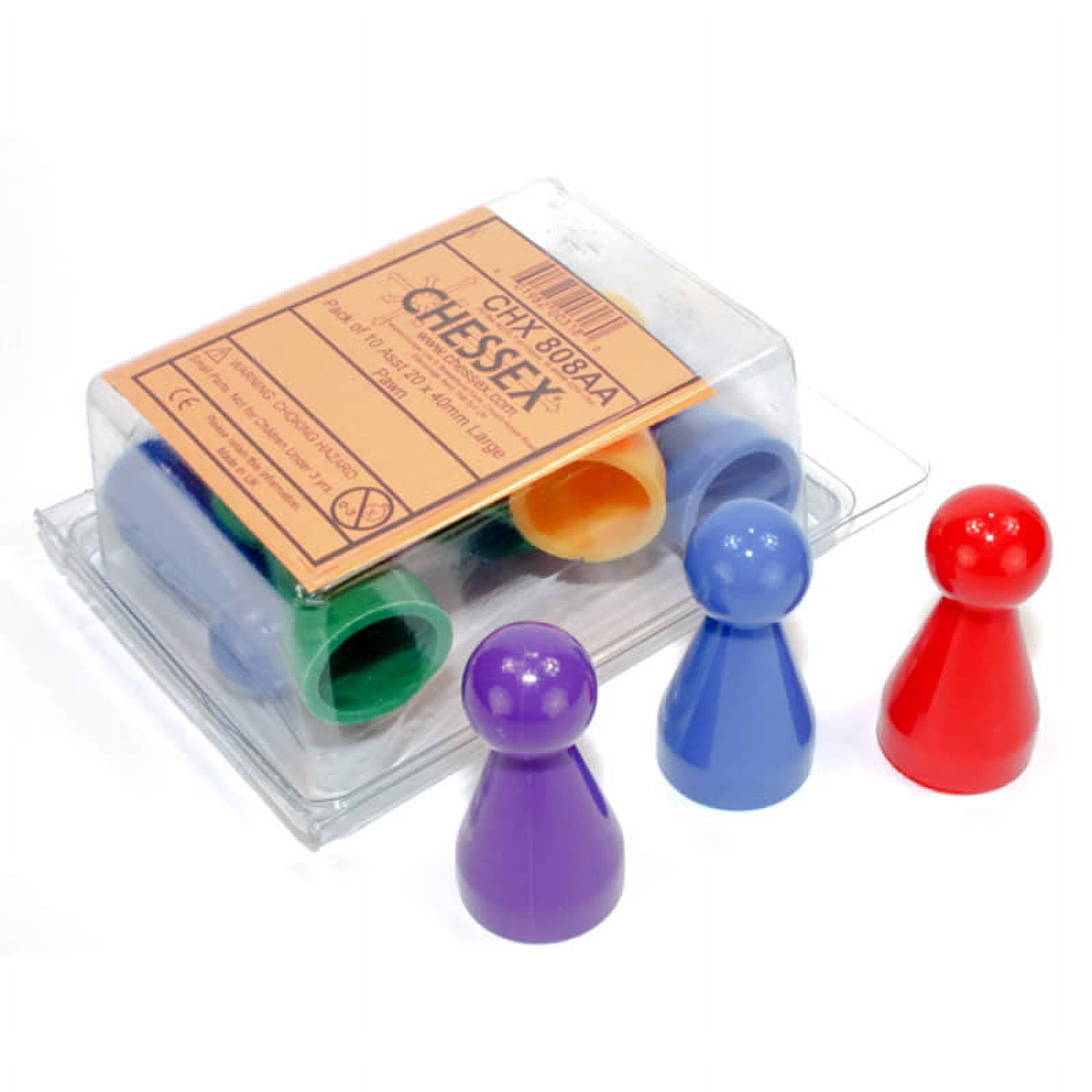 Large Pawns Assorted Colors 20 X 40mm Pack of 10 Chessex - Walmart.com