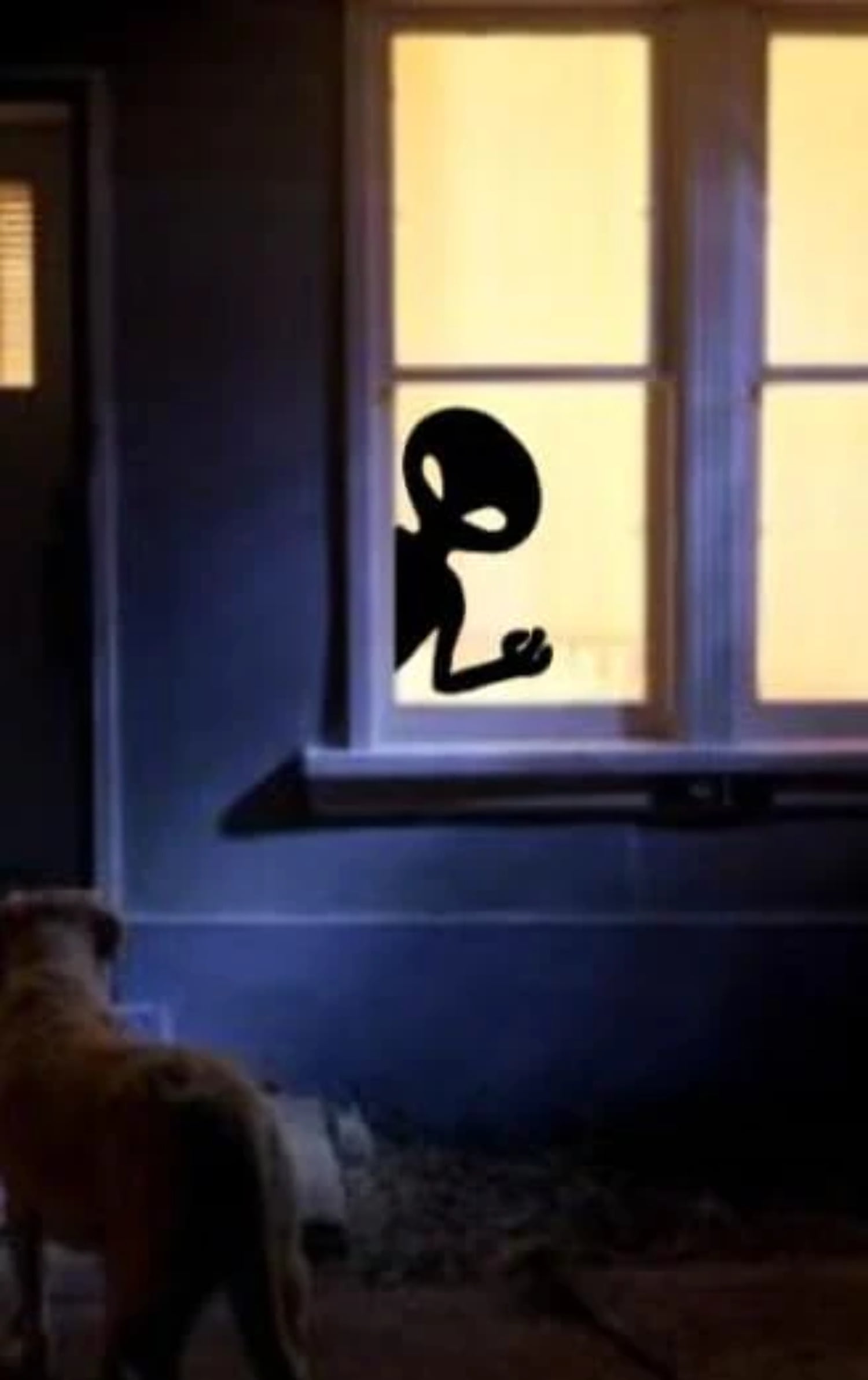 Large Peeking Creepy Alien Window Cling Decal:Halloween Window display ...