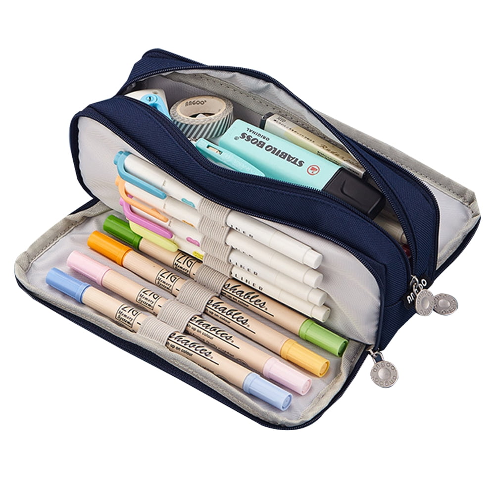 Large Pencil Case 3 Compartments Pencil Pouch Big Capacity Pencil ...