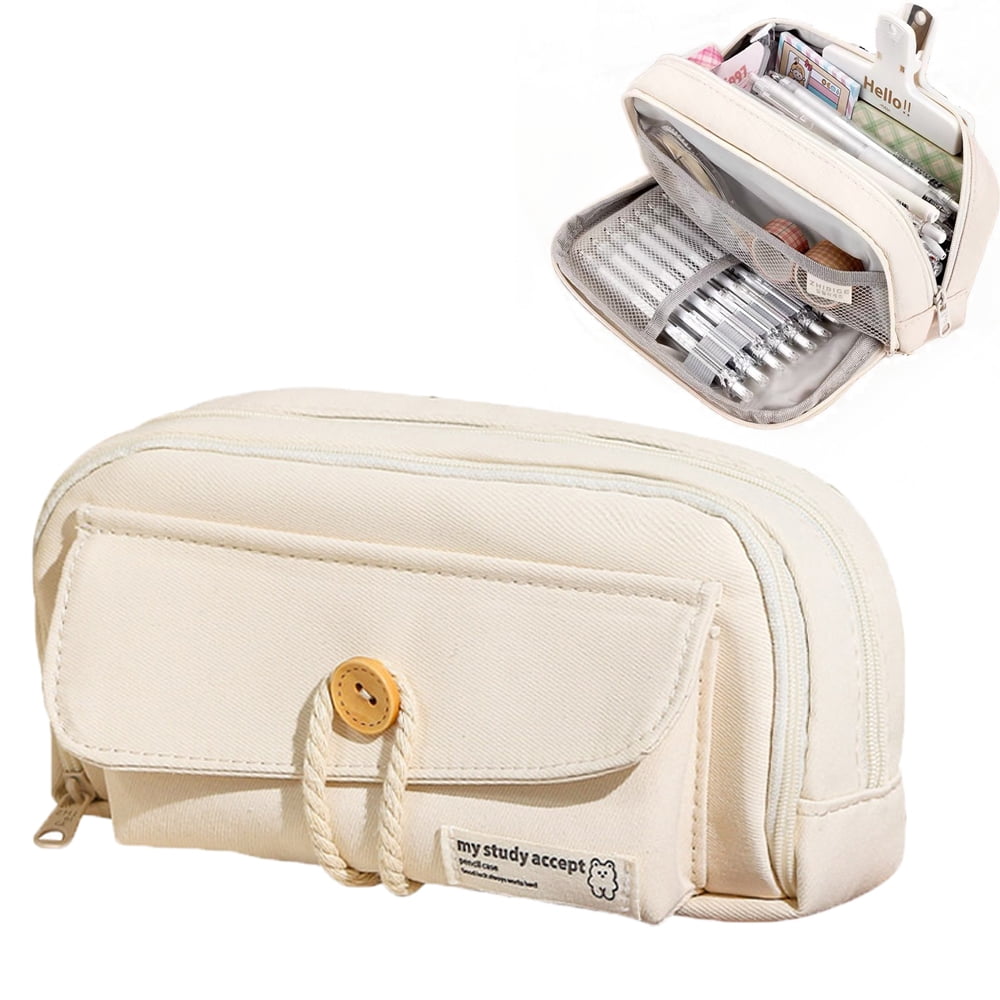 Large Pencil Case Big Capacity Pencil Bag Large Storage Pouch Desk ...