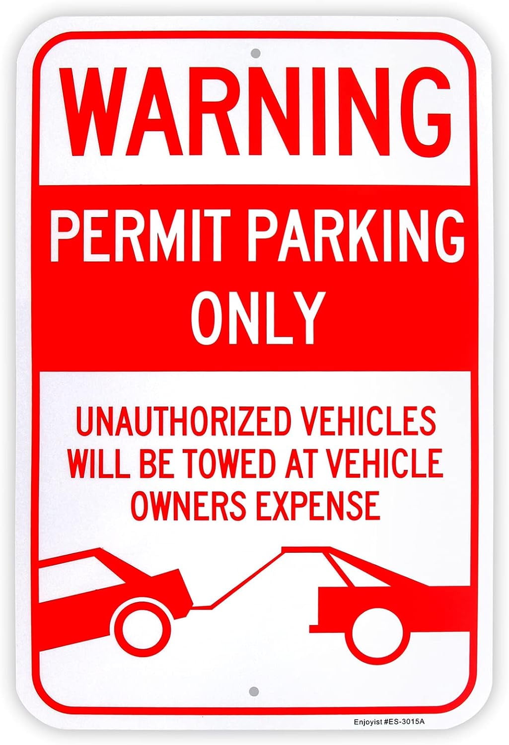 Large Permit Parking Only Sign, 8" x 12" .040 Aluminum Reflective Sign ...