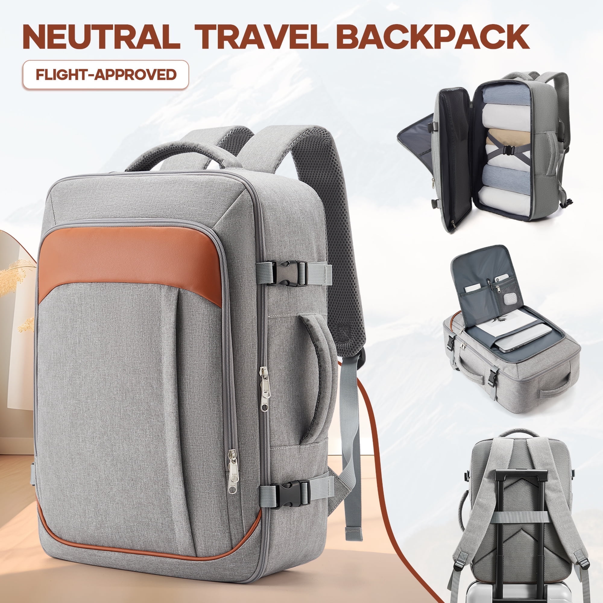 Large Personal Item Travel Backpack for Men Women Airline Approved ...