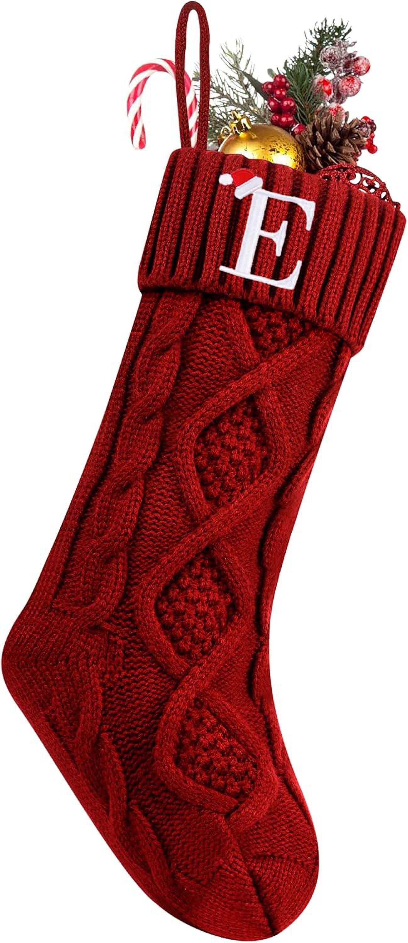 Large Personalized Knit Monogram Christmas Stocking, 18 Inches ...