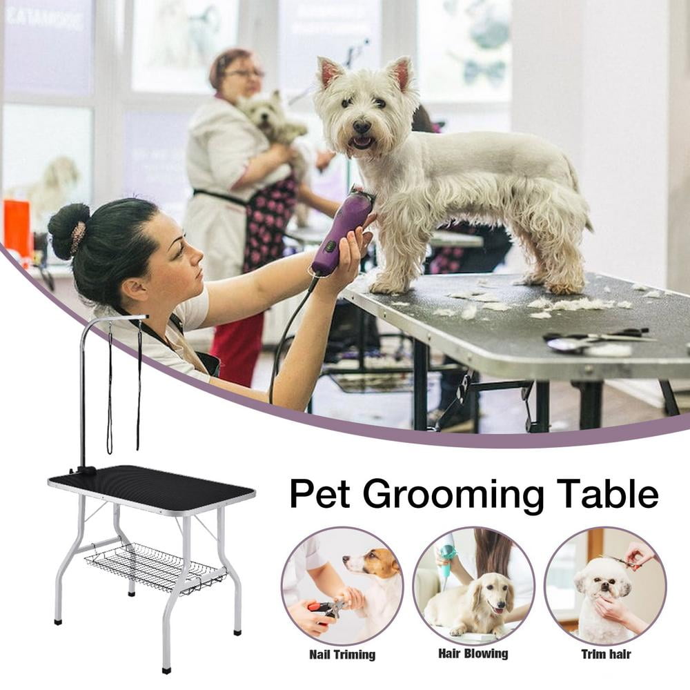 Large Pet Grooming Table Folding Dog Cat Table w/Arm/Noose/Mesh Tray ...