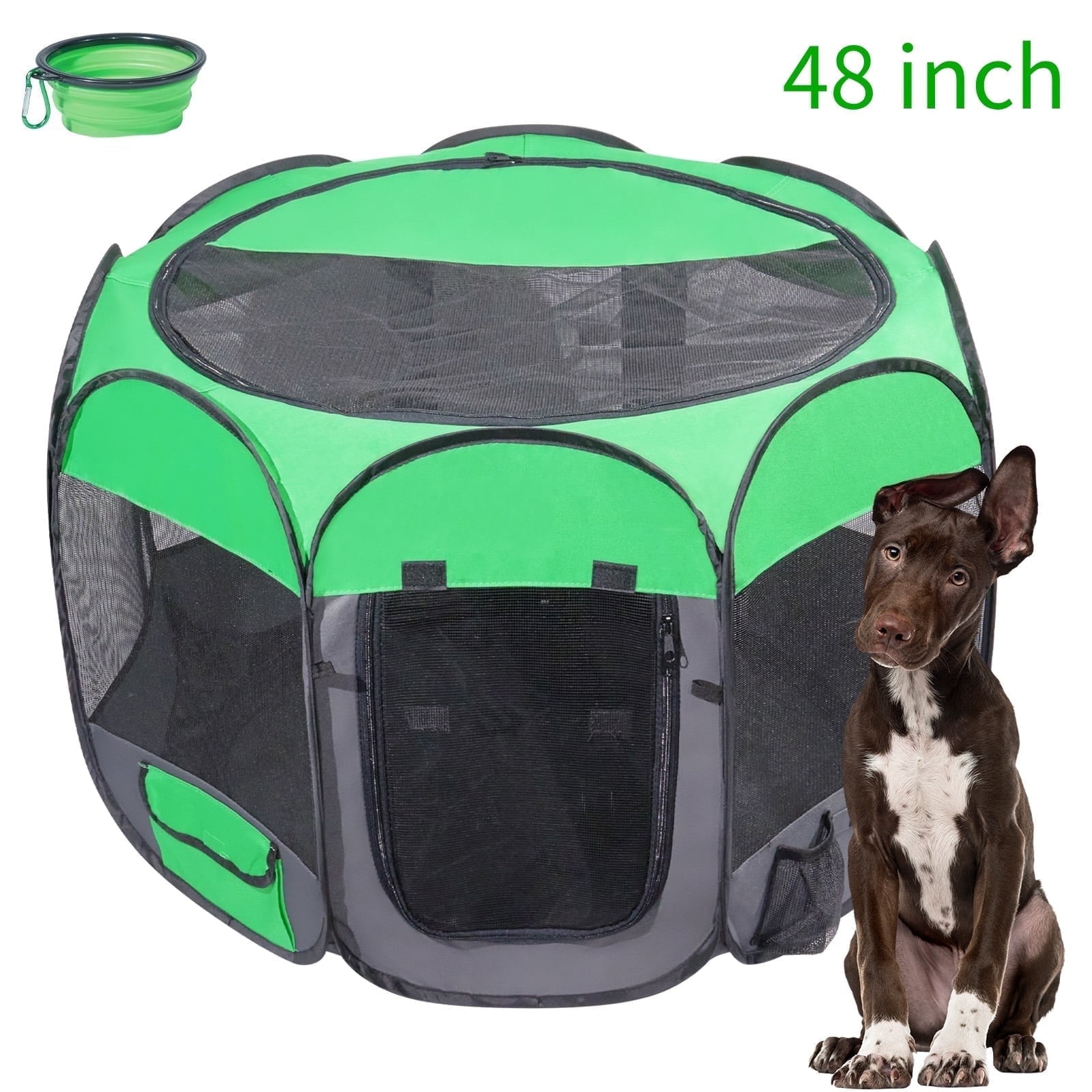 Large Pet Playpen Pop-Up Dog Playpen, 48" Waterproof Outdoor Playpen ...