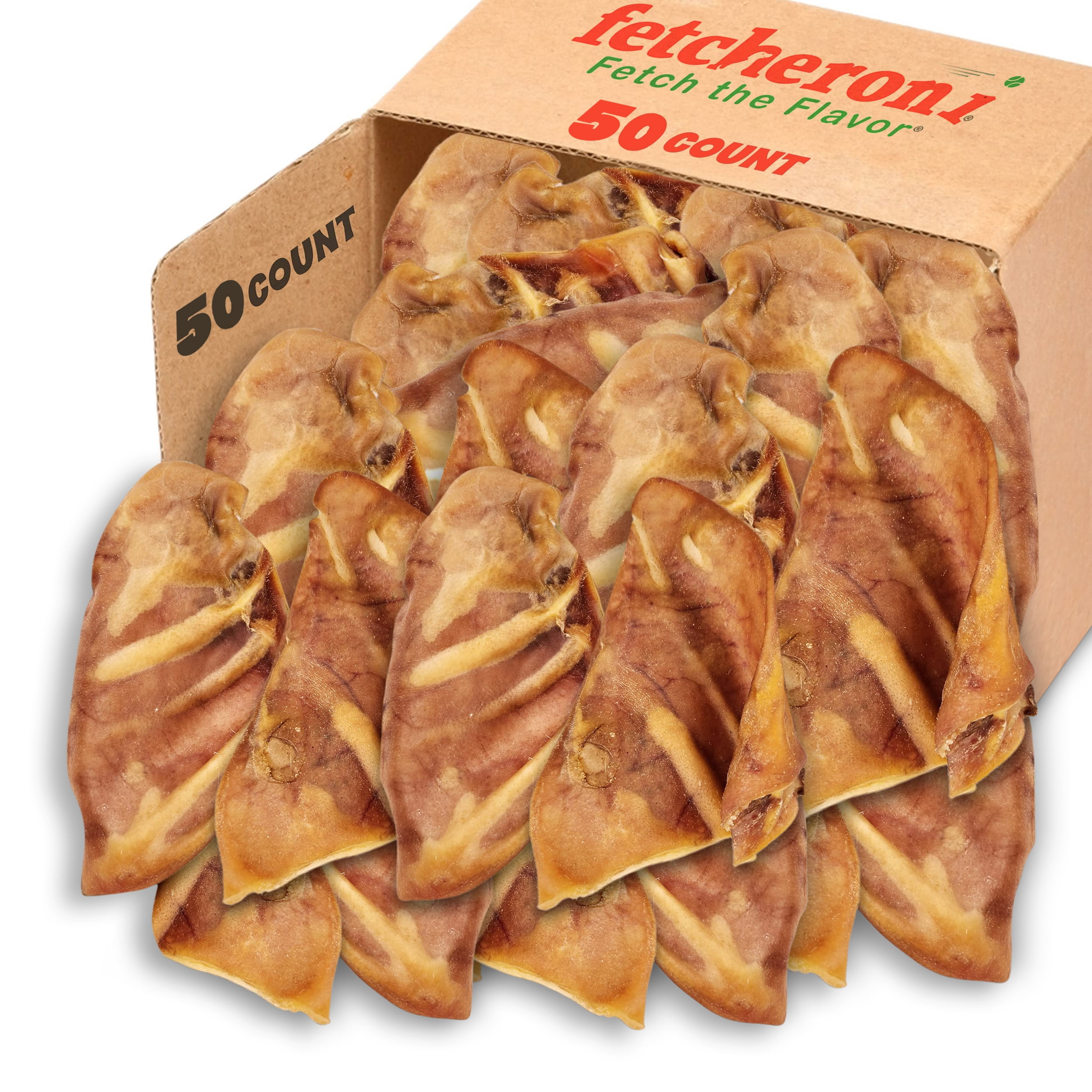 Large Pig Ears for Dogs,50 Pack - Single Ingredient, Digestible Treats ...