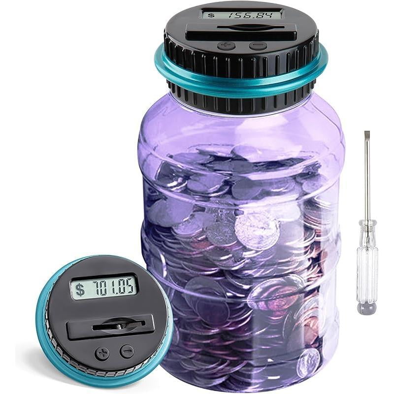 Large Piggy Bank for Adults Kids, Digital Coin Counting Bank with 1.8L ...
