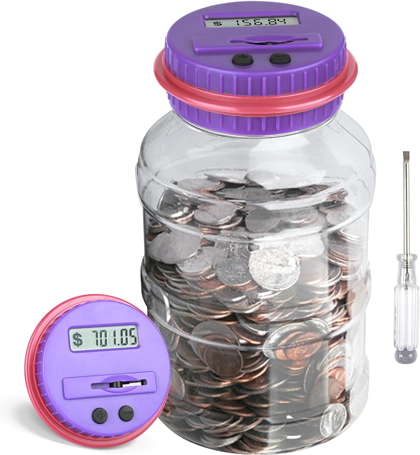 Large Piggy Bank for Adults Kids, Digital Coin Counting Bank with LCD ...