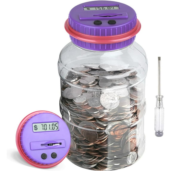 Large Piggy Bank for Adults Kids, Digital Coin Counting Bank with LCD ...