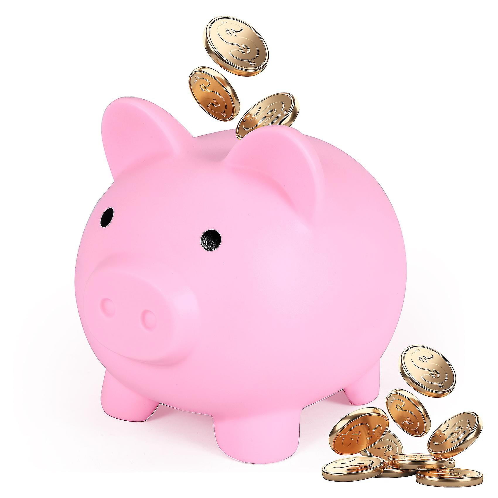 Large Piggy Bank, Unbreakable Plastic Money Bank, Coin Bank for Girls ...