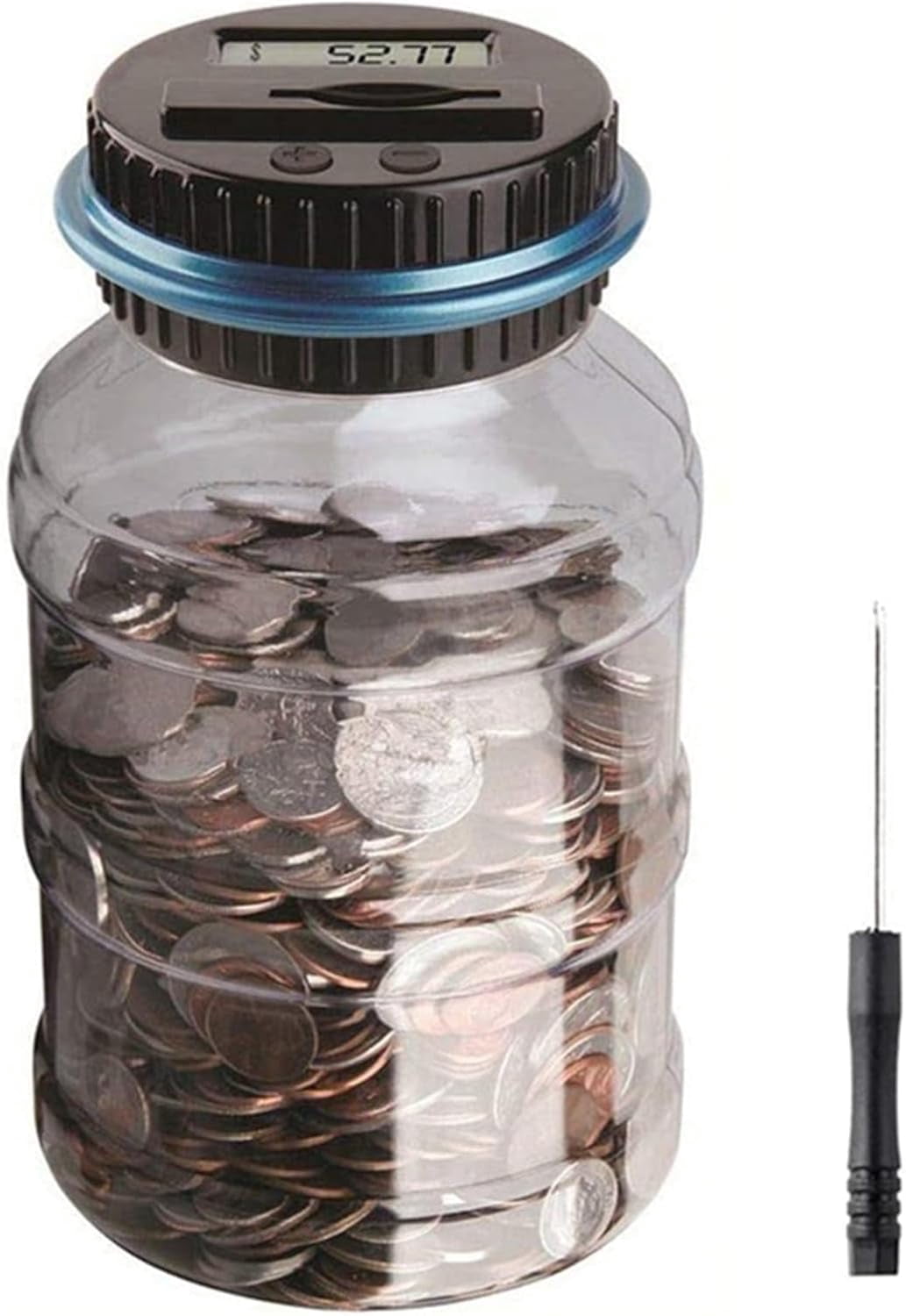 Large Piggy Banks for Adults, Digital Counting Money Jar, 1.8L Capacity ...