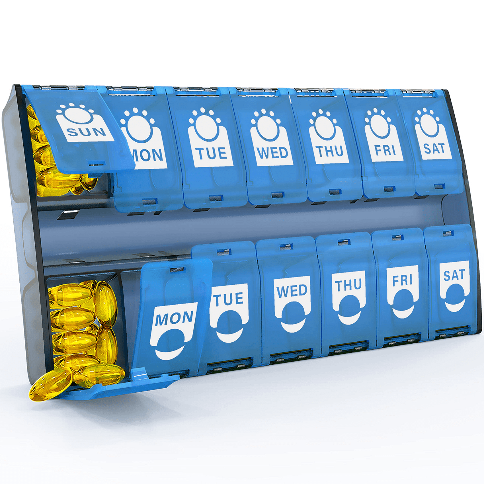 Mossime Large Weekly Pill Organizer for 14 Days, 2 Times Daily, Big ...