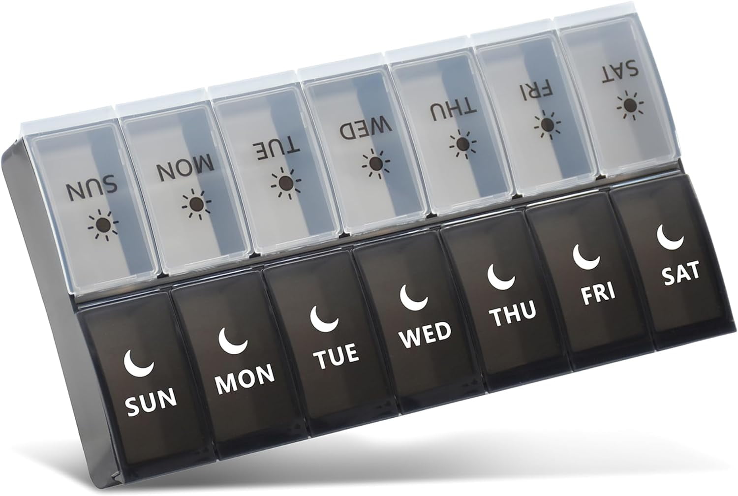 Large Pill Organizer 2 Times a Day, Weekly Pill Case, AM PM Pill Box ...