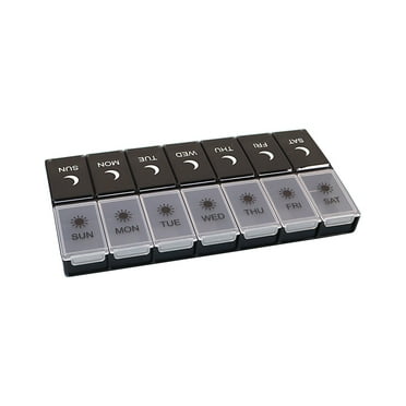 Easy Open Pill Organizer 2 Times a Day, Large 7 Day Pill Box Twice a ...