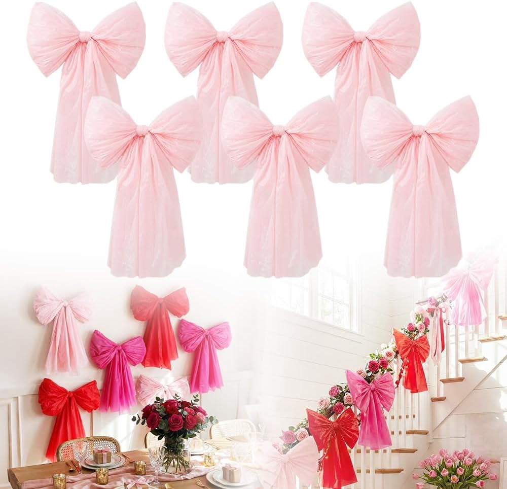 Large Pink Bow,Valentines Day Decorations,54X107 inch DIY Giant Wall ...
