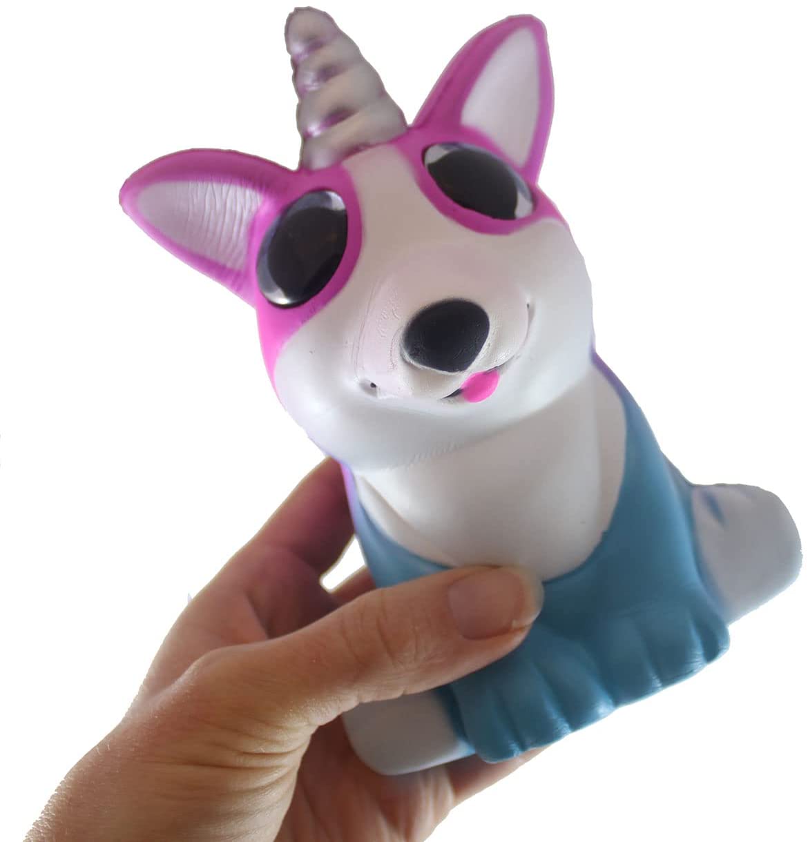Large Pink and Blue CORGI Mystical Animal with Horn and Wings Slow Rise ...