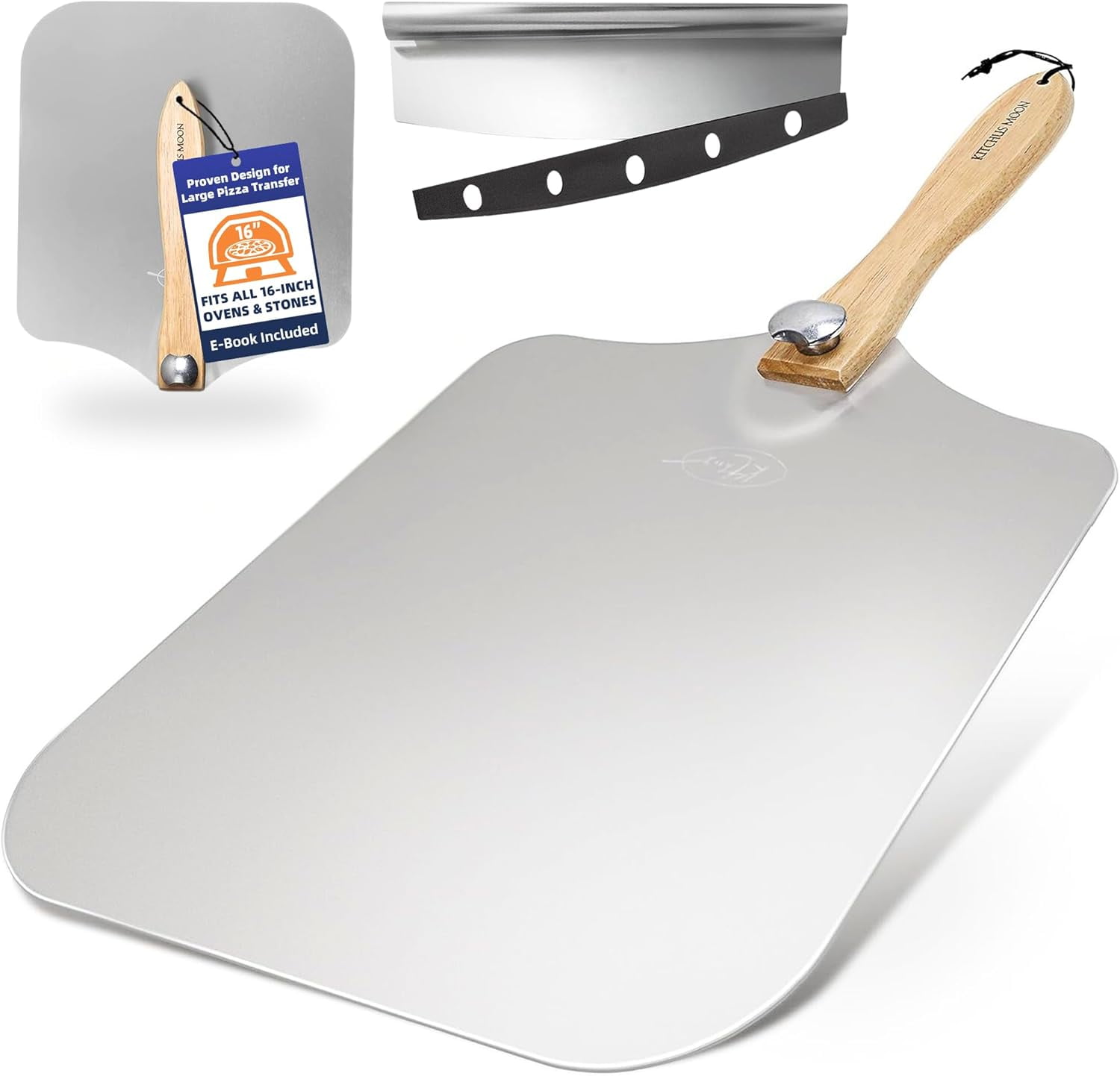 Large Pizza Peel 16 inch - Extra Large Metal Pizza Peel with 14 inch ...