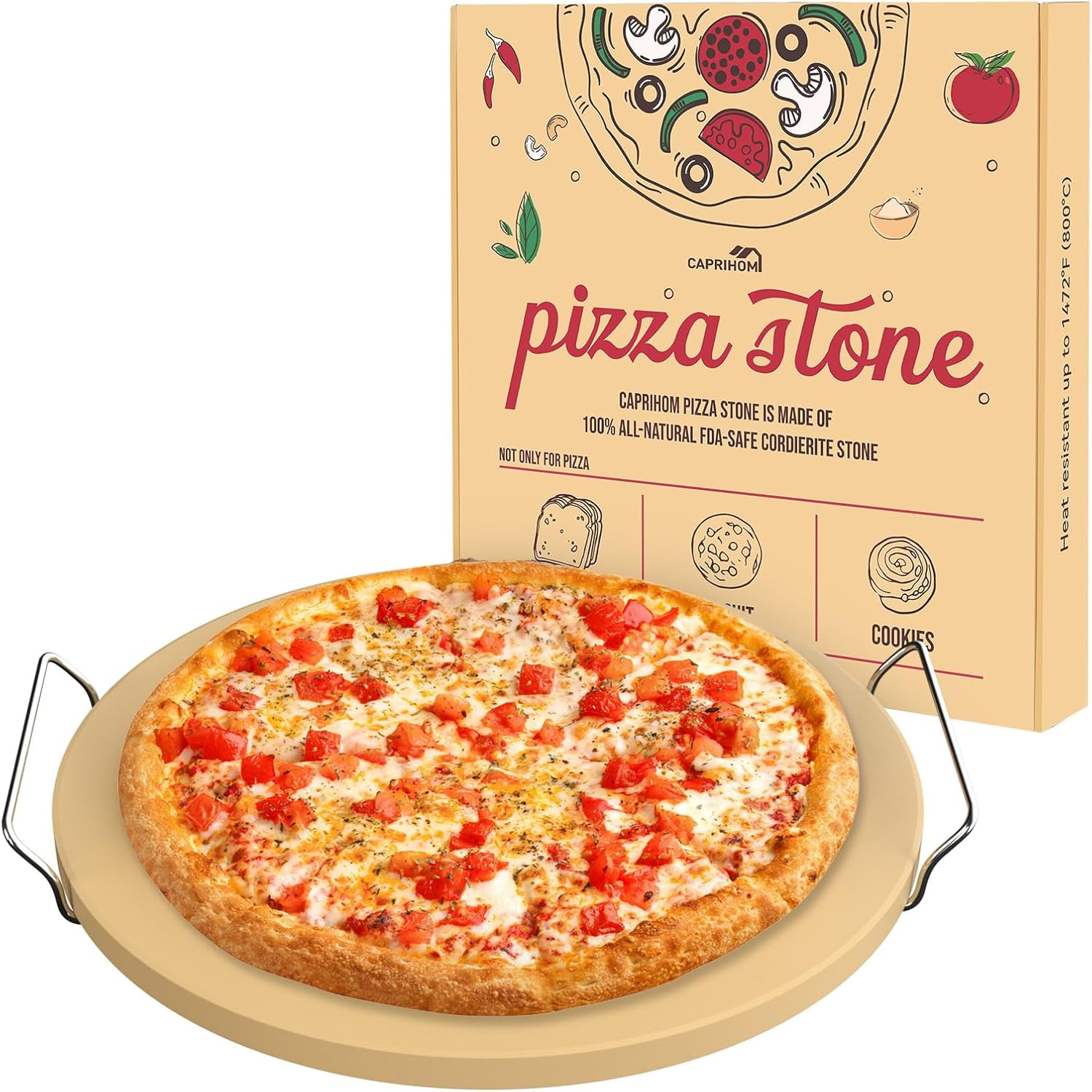 Large Pizza Stone 20" x 13.5" for Grill Rectangular Thick (0.67 ...