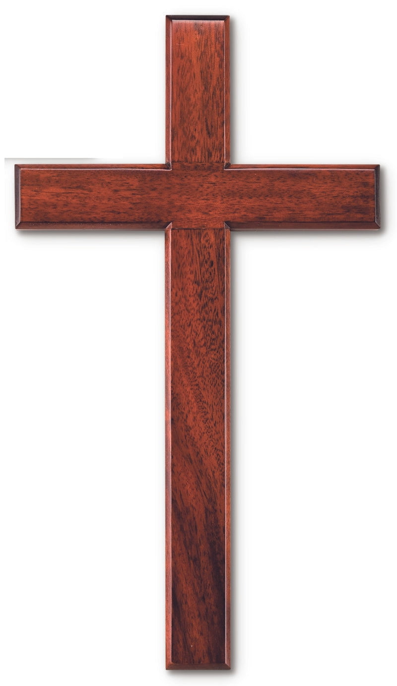 Large Plain Solid Mahogany Cross - Walmart.com