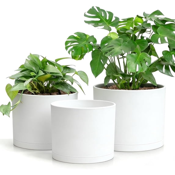 Large Plant Pots Set of 3 – 8", 9", 10" Indoor Flower Pots with ...