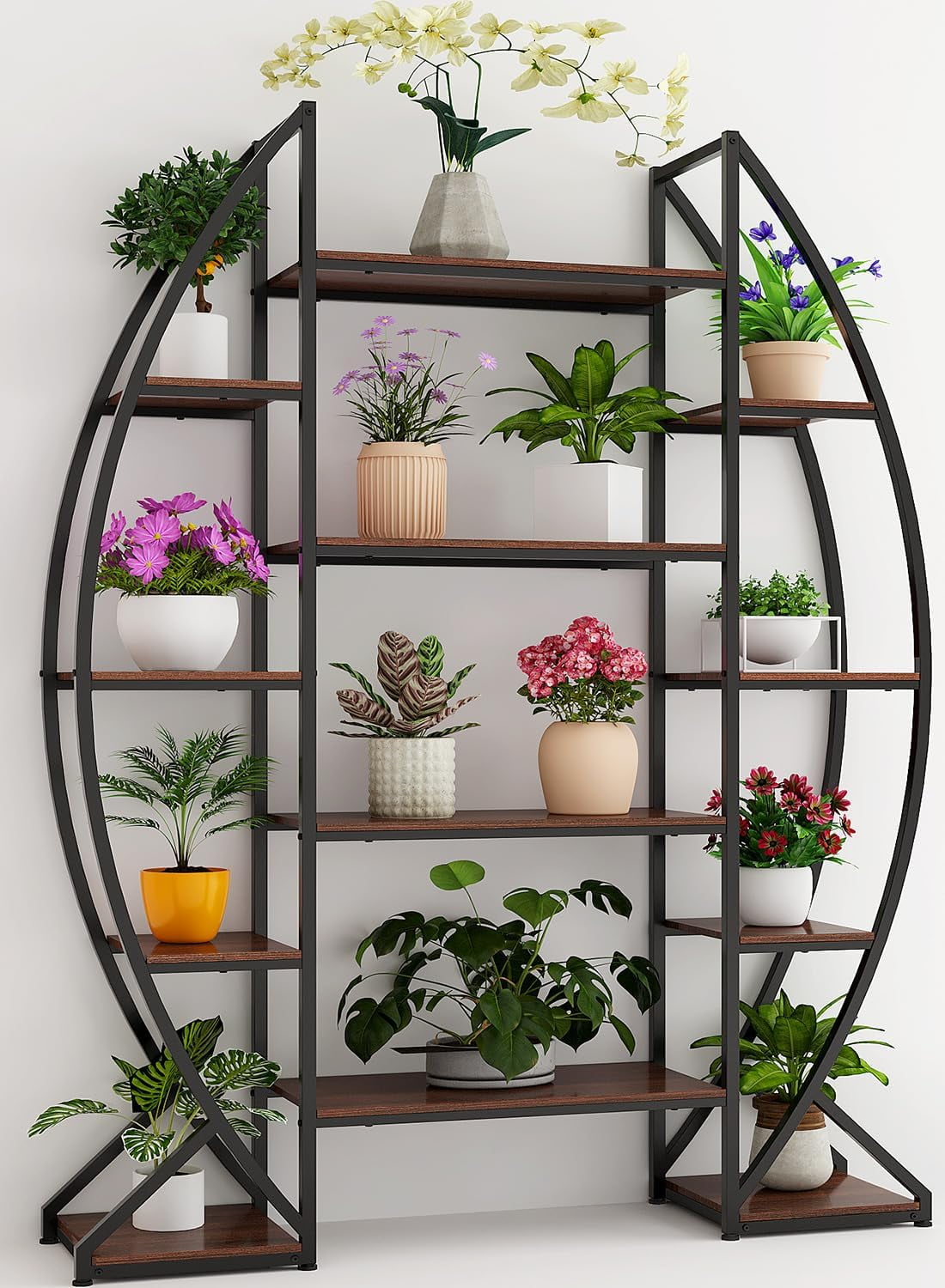 Large Stand Indoor: 70" Tall Half Moon Stands, 5 Tier Industrial Curved ...