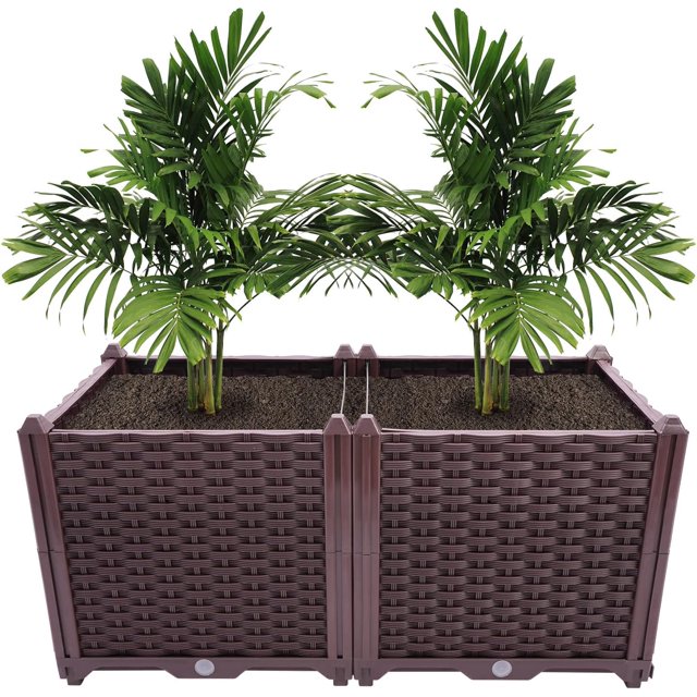 Large Planter Box Plastic Raised Garden Bed, Garden Planter Boxes for ...