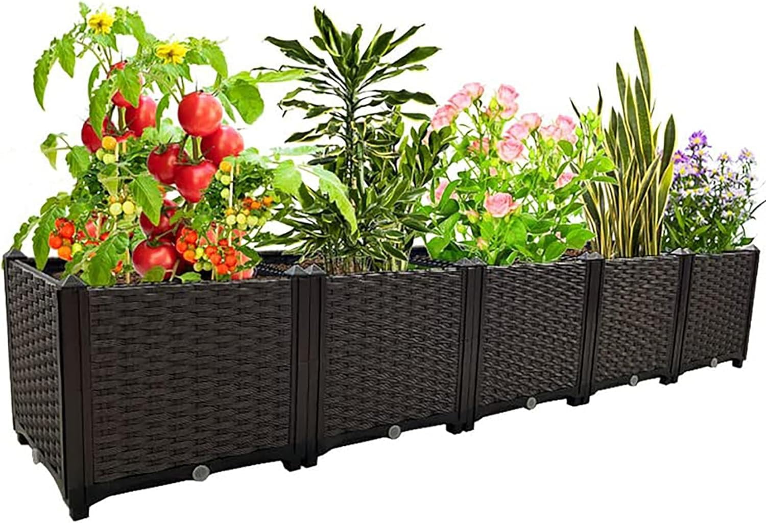 Large Planter for Outdoor Plants Raised Garden Bed Plastic Planter Box ...