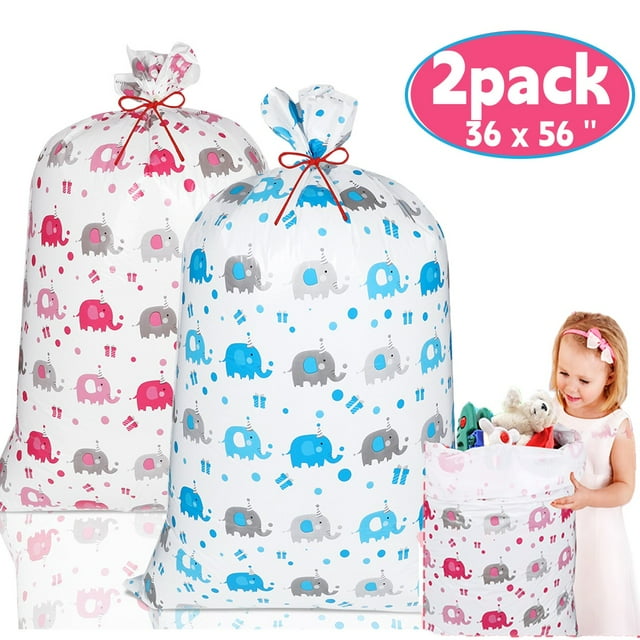 Large Plastic Bags Jumbo Plastic Gift Bags for Present, Baby Shower ...