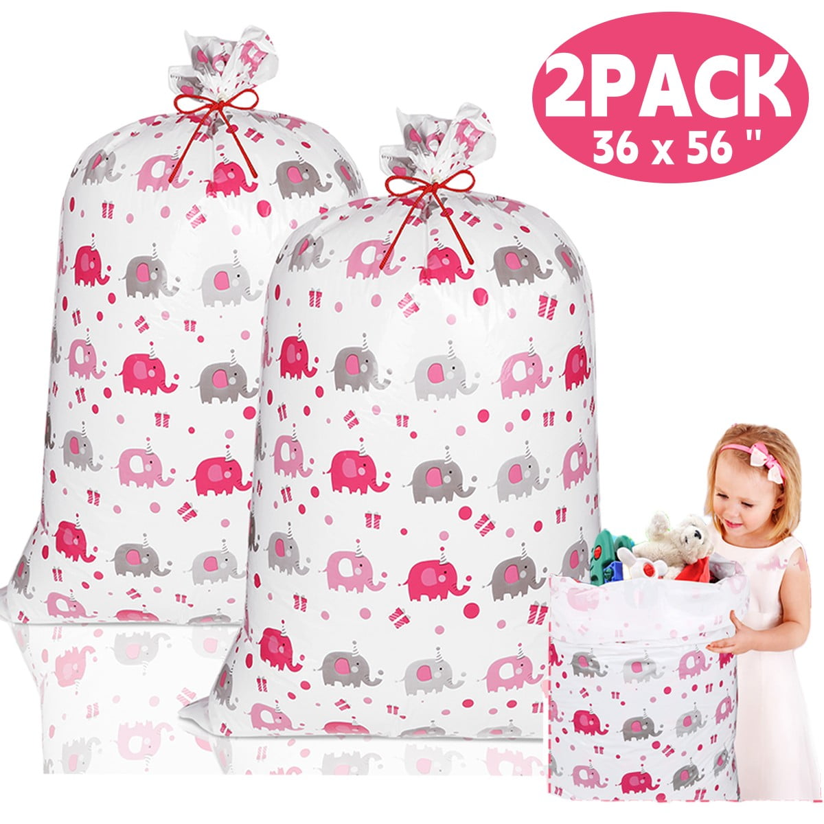 Large Plastic Bags Jumbo Plastic Gift Bags for Present, Baby Shower ...