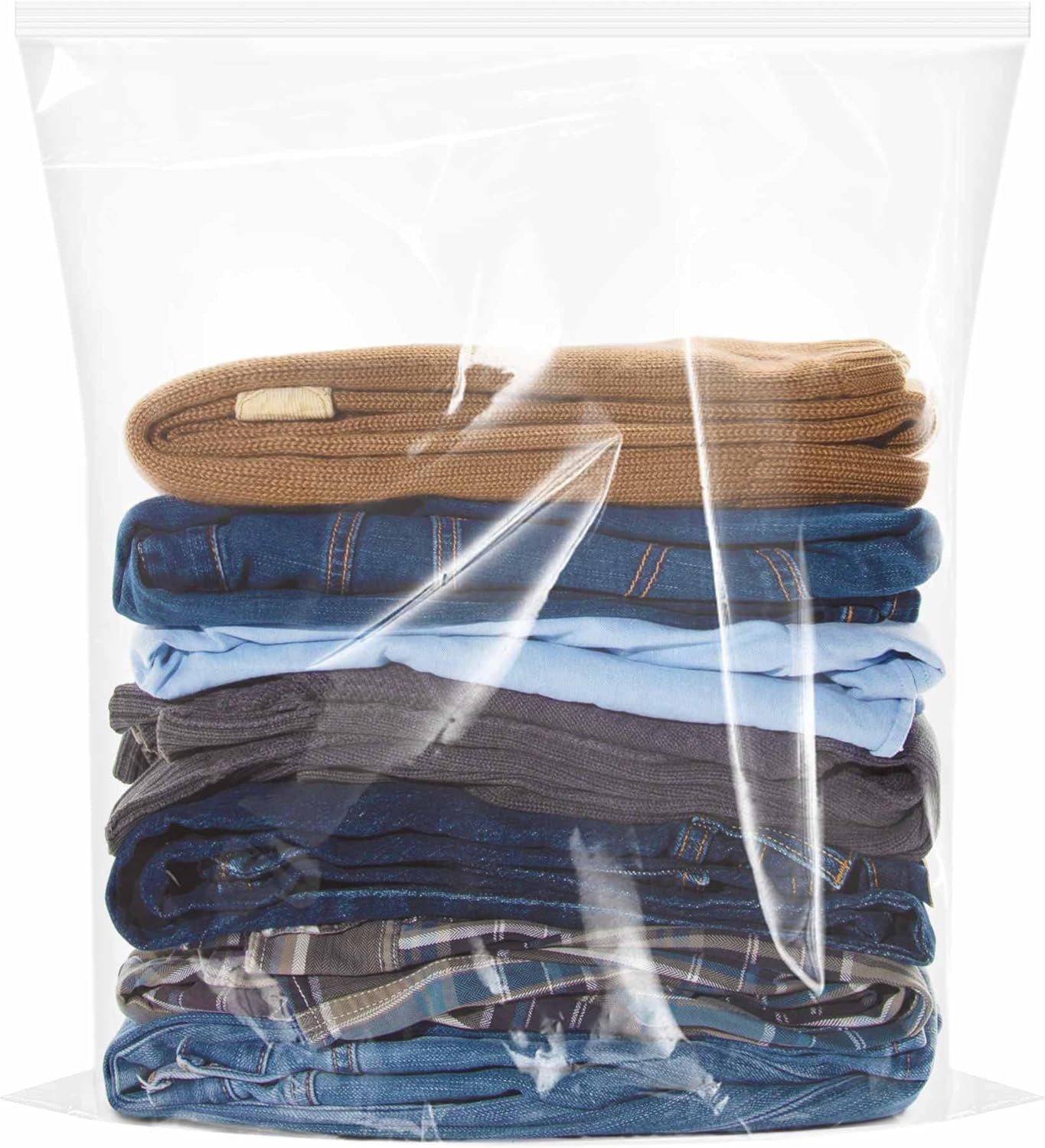 Large Plastic Bags With Zipper Top,5 Gallon,18" x 24",10 Pack,Extra ...
