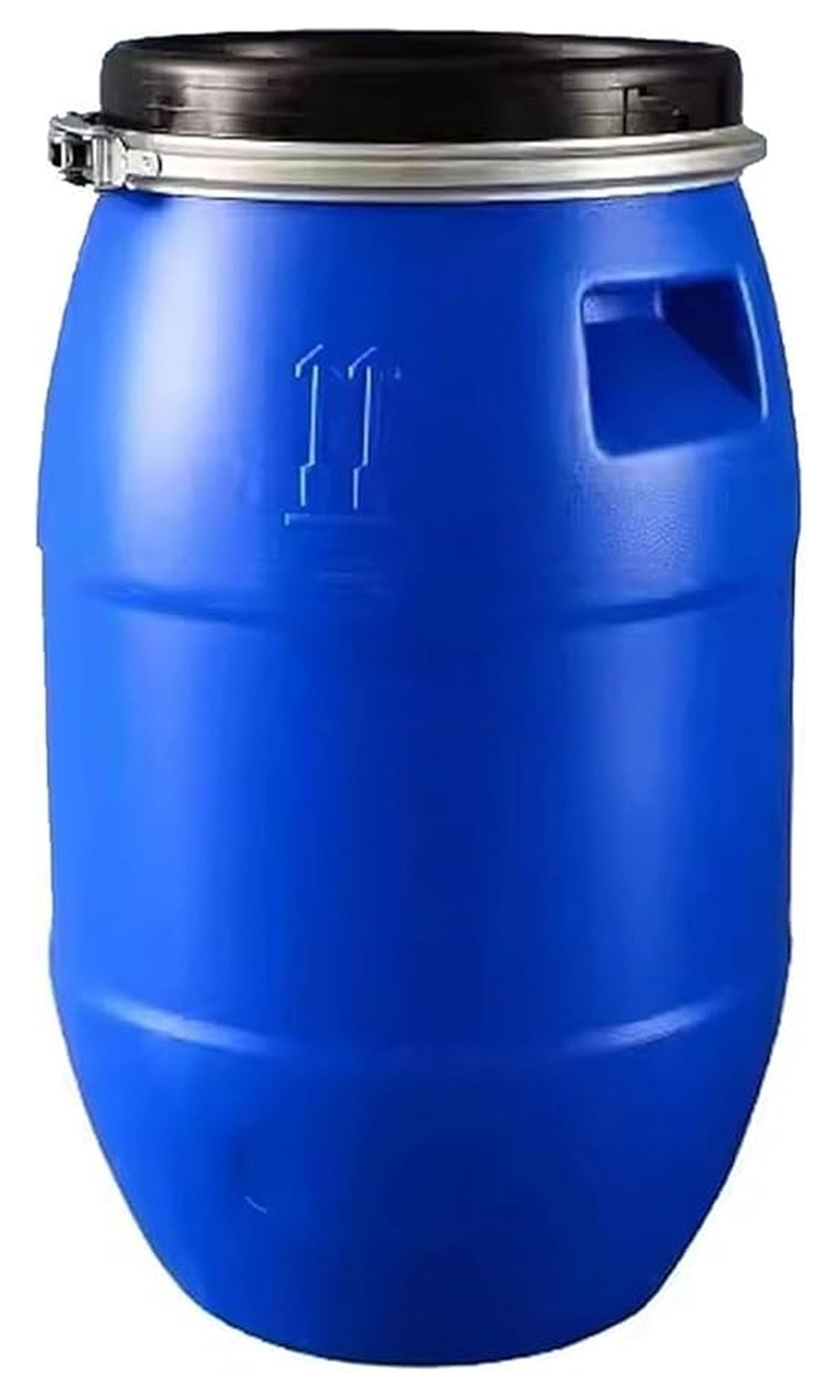 Large Plastic Blue Open Top Storage Drum Keg with Lid and Ring, Food ...