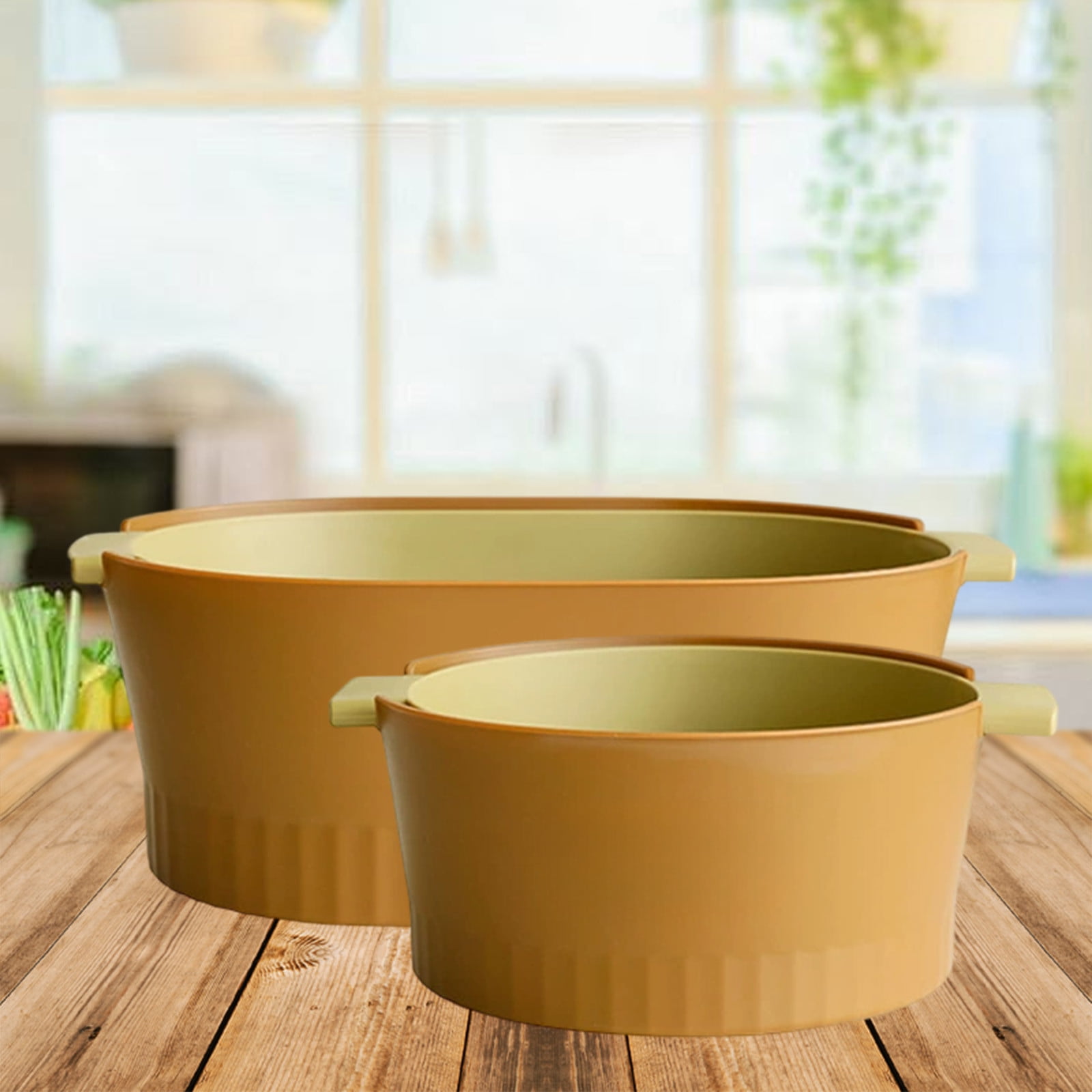 Large Plastic Double Drainage Basket for Sink - 34.5x22x12.5cm Food ...