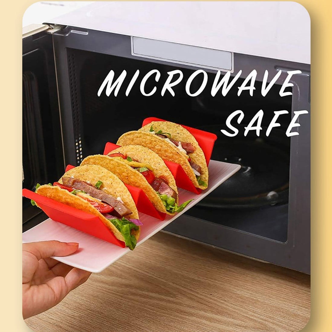 Large Plastic Multicolor Corrugated Taco Holder Stand Taco Tray Plates ...