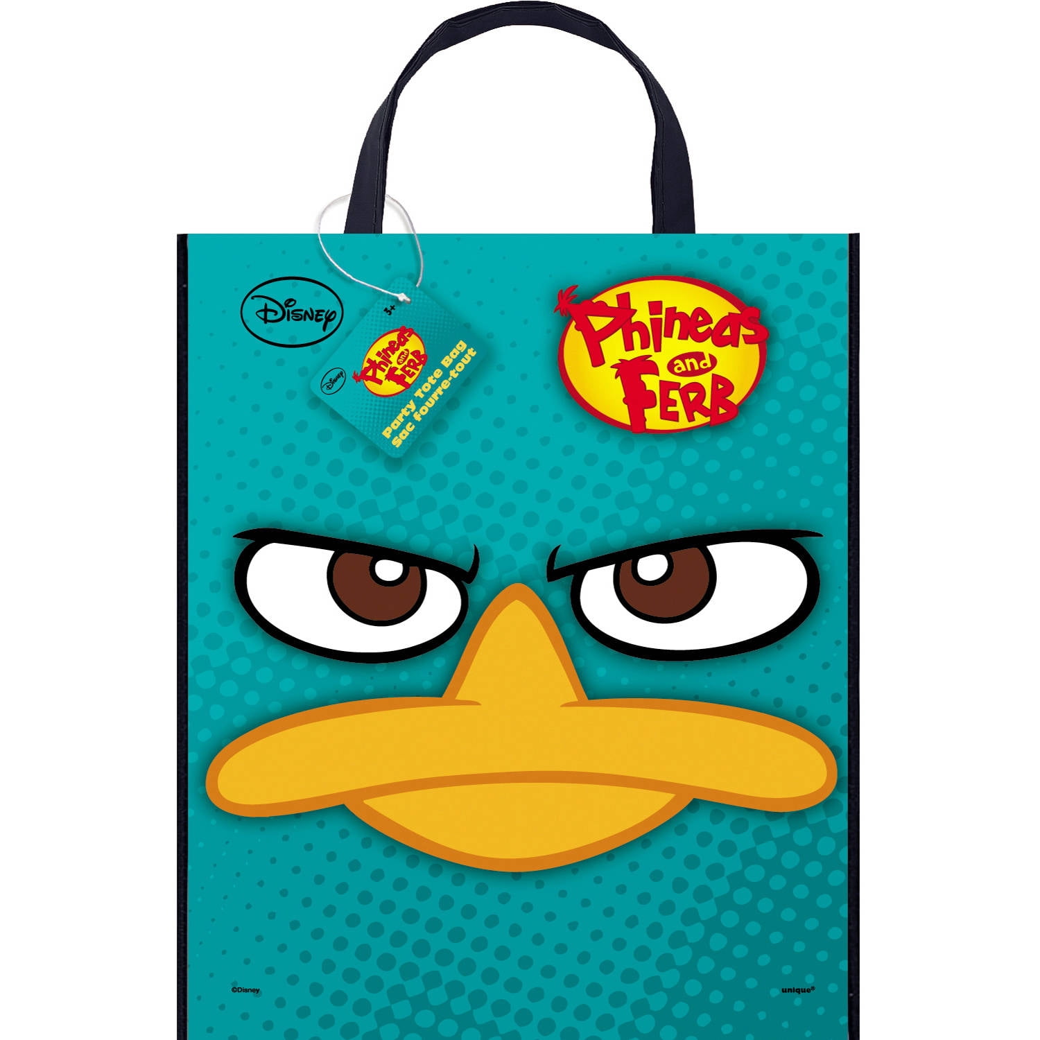 Large Plastic Phineas and Ferb Favor Bag, 13" x 11" - Walmart.com