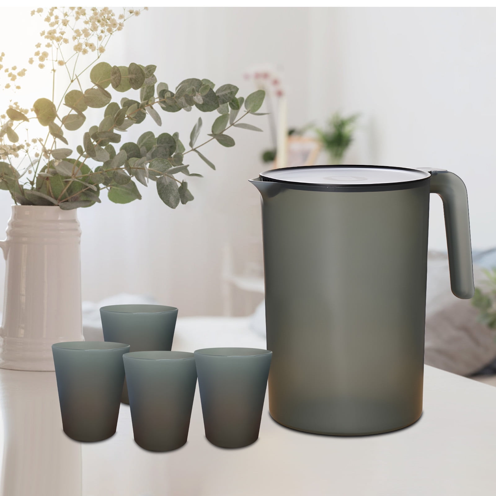 Large Plastic Pitcher, 2 Liter Capacity, for Iced Tea and Fruit Infused ...