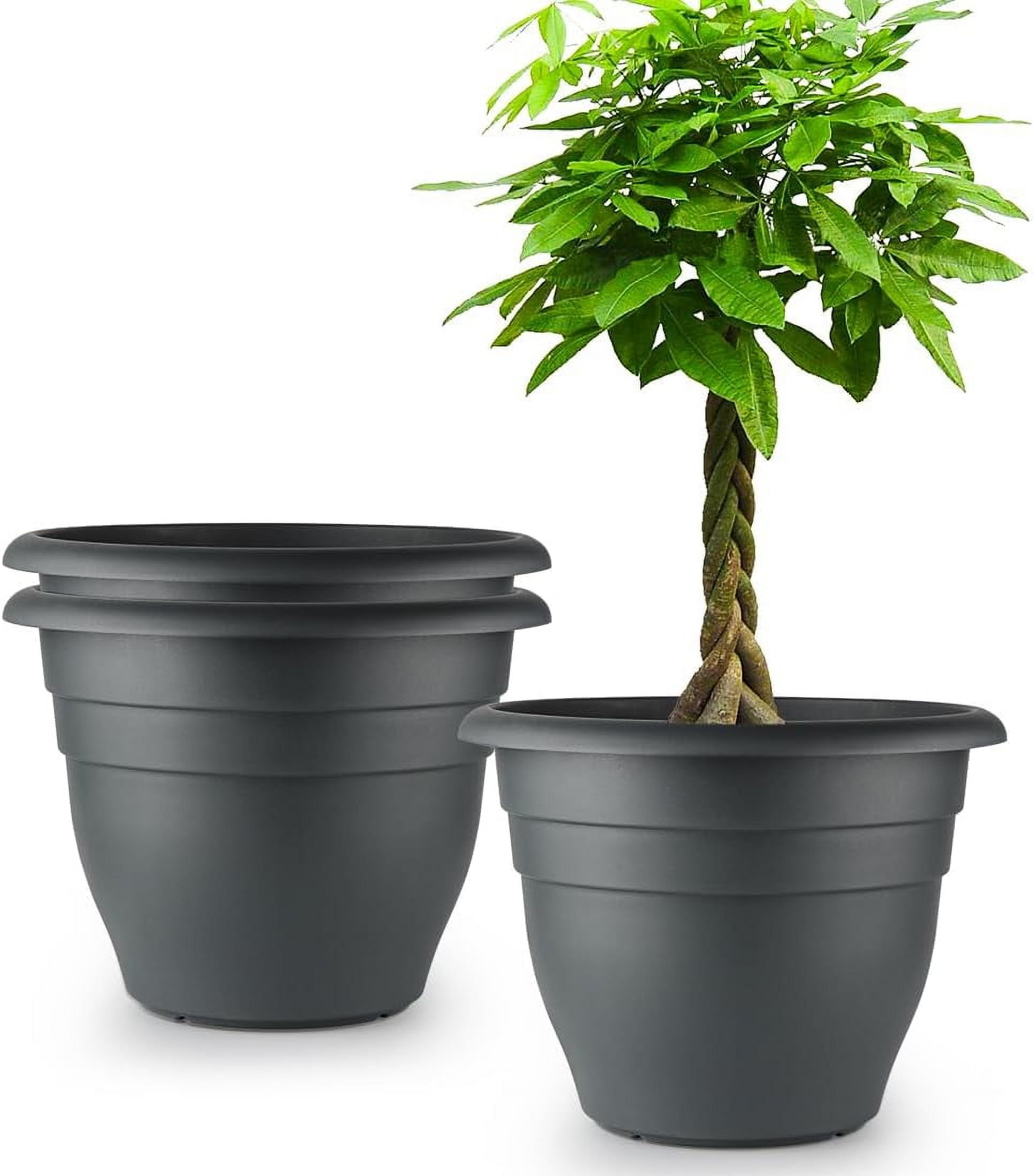 Large Plastic Pots for Plants, 16 Inch Planters for Outdoor Plants ...
