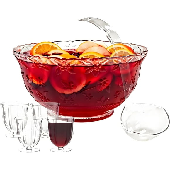 Clear Plastic Punch and Serving Bowls for Parties and Events