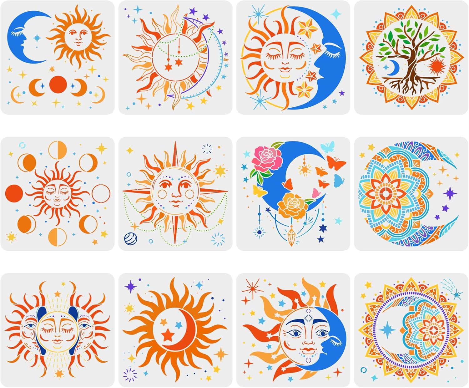 Large Plastic Reusable Drawing Painting Stencils Templates sets for ...