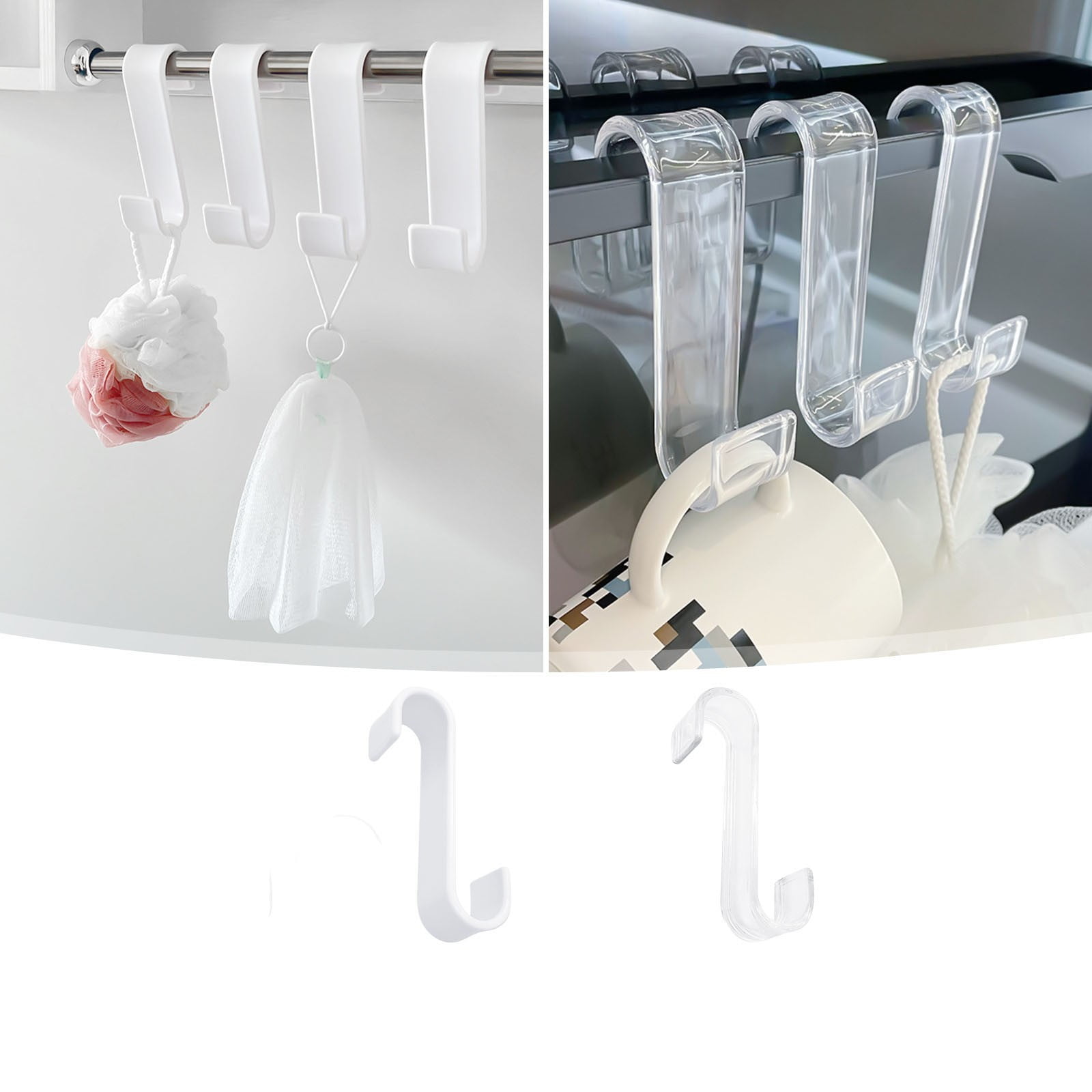 Large Plastic S-Shaped Hooks for Hanging Heavy Duty, Over Cabinet Hook ...