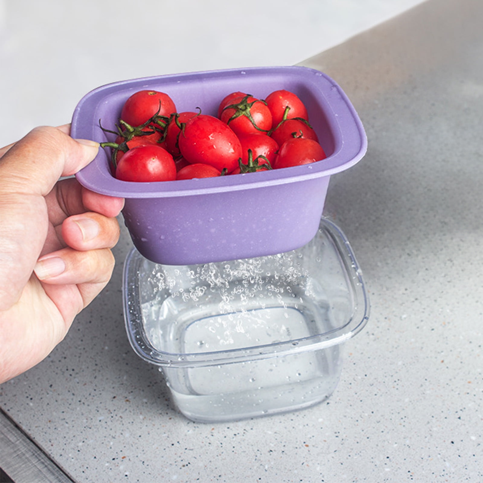 Large Plastic Sink Filter Basket, Food Grade Drainage Basket, Vegetable Fruit Storage, Double ...